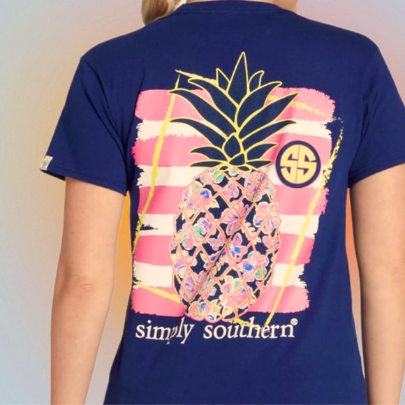 Simply Southern | Tops | Simply Southern Womens Medium Navy Blue ...